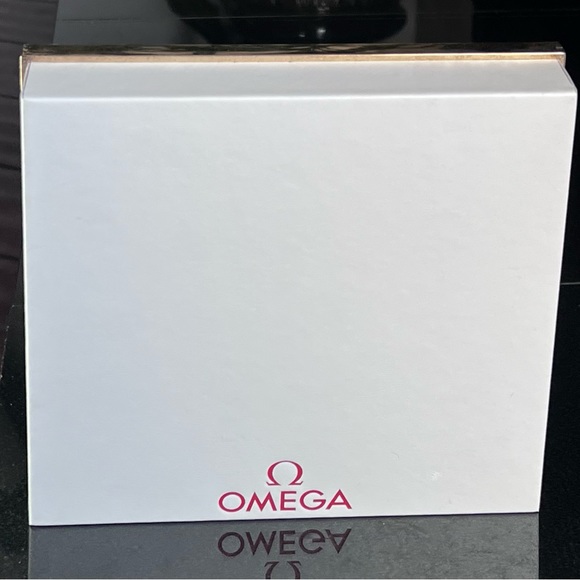 Omega | Accents | Omega Retail Displaygold Basewhite Leatherembossed ...